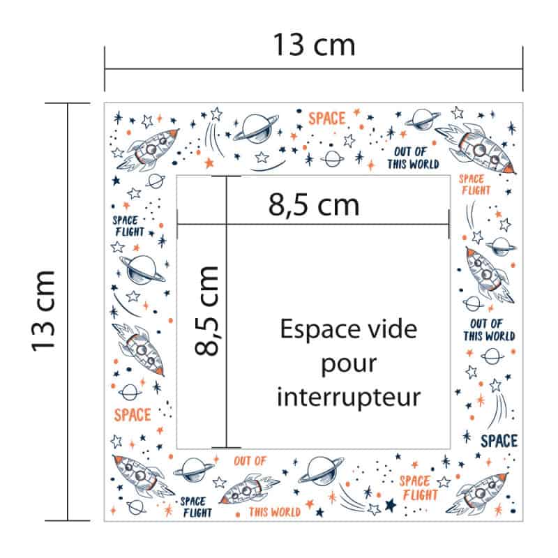 STICKER INTERRUPTEUR CADRE CONQUETE SPATIALE (INTERR_CADRE_017)