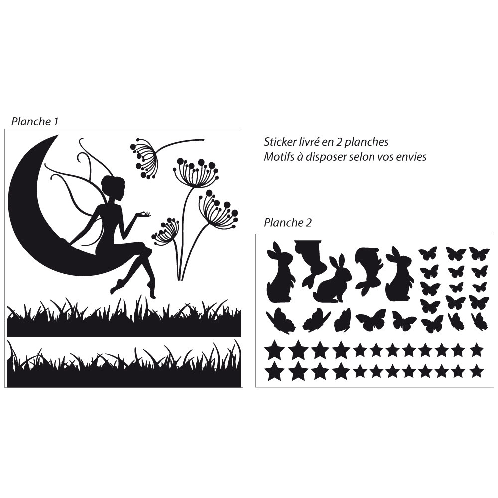 Stickers Papillons, Fées, Lapins. Décoration Chambre Enfant Originale