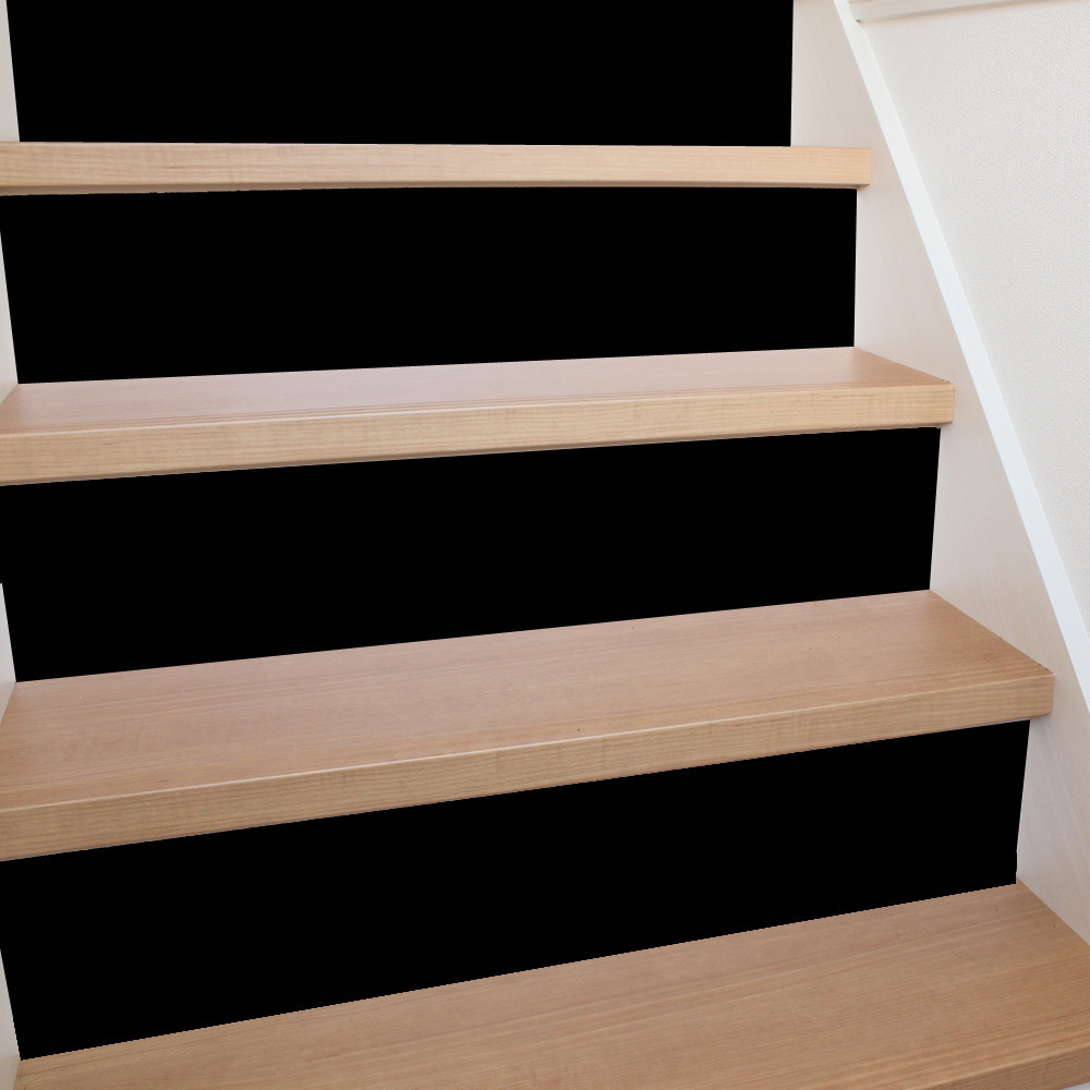Contremarche escalier à coller noir mat. Contremarches adhésives escalier