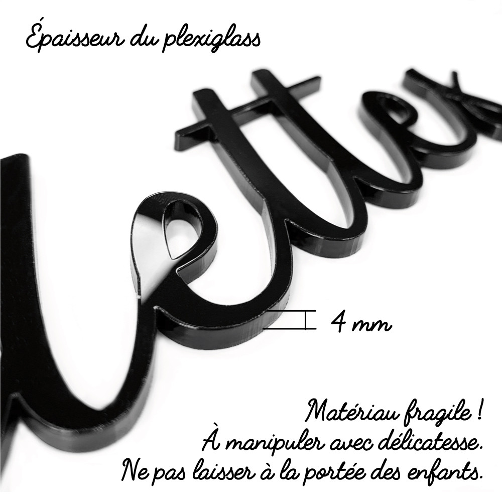 Mot Décoratif Maison Plexi Noir Déco Murale Relief Wallart