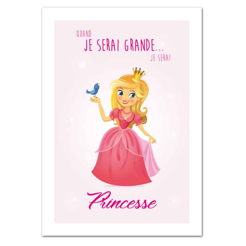 Poster Princesse. Déco Chambre Enfant. Thème Princesse.