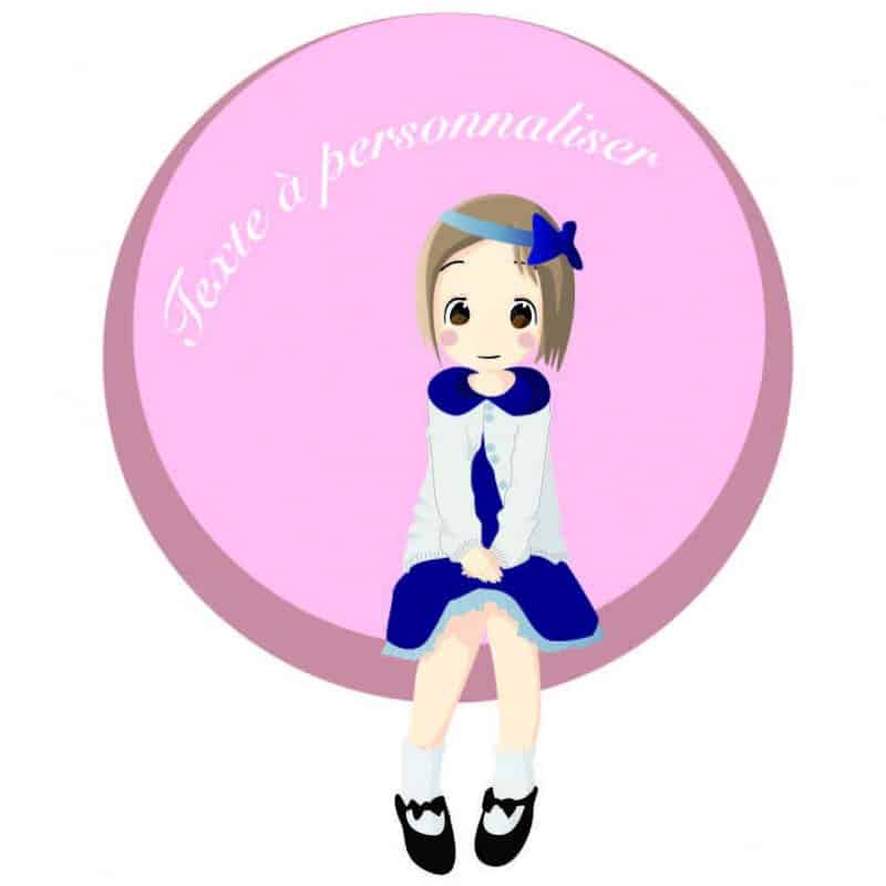 STICKER PERSONNALISATION FILLETTE SAGE (E0238)