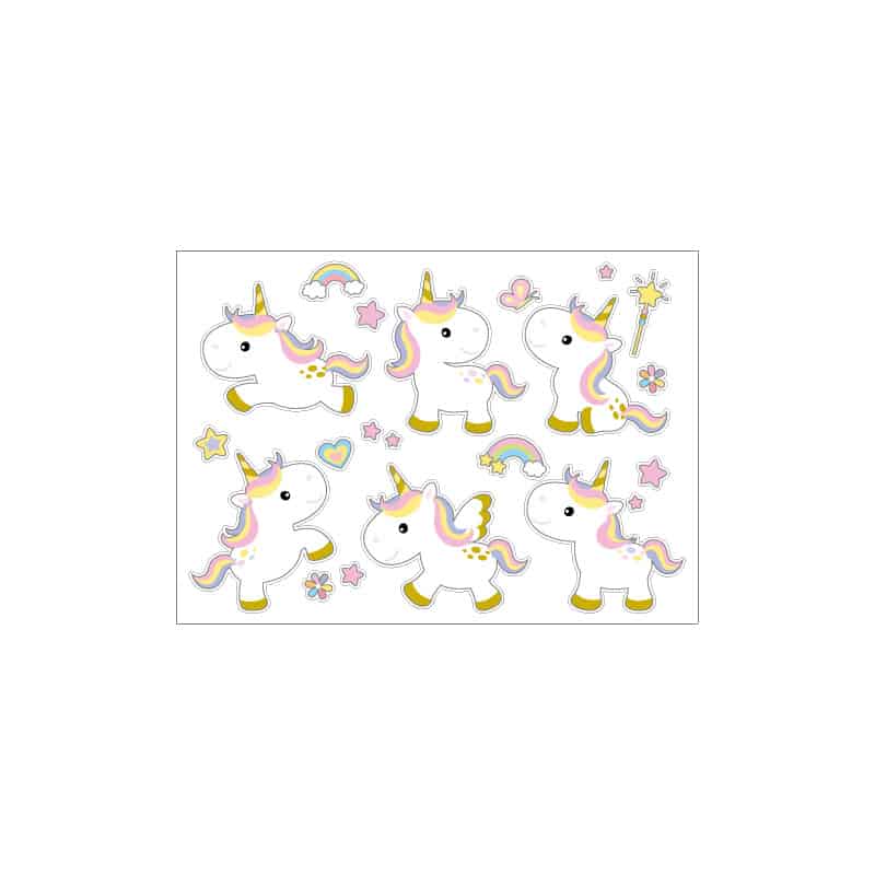 STICKER PLANCHE LICORNES (E0303)