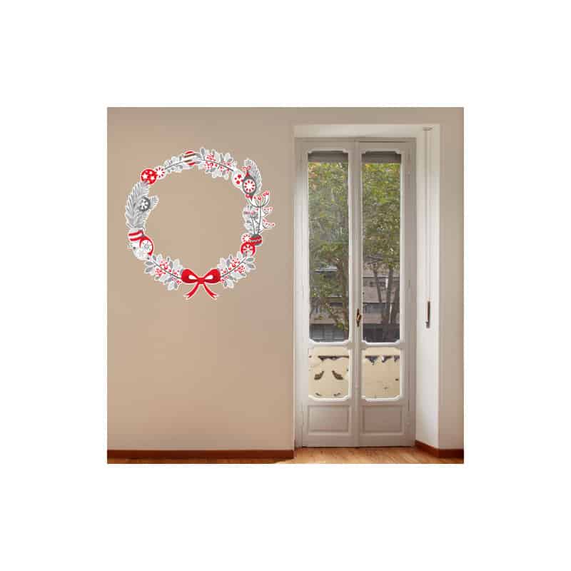 STICKER COURONNE DE NOEL MODERNE (T0203)